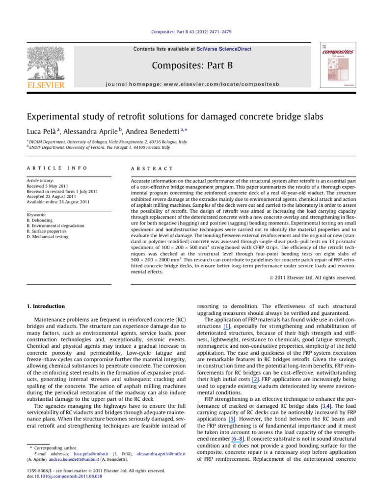 Experimental Study of Retrofit Solutions | PDF | Concrete | Fibre ...