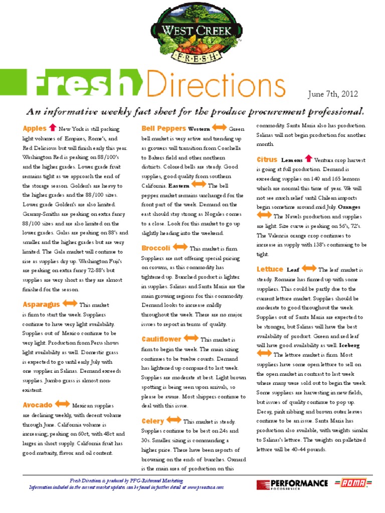 Fresh Directions 6-7-12 | PDF | Orange (Fruit) | Lettuce