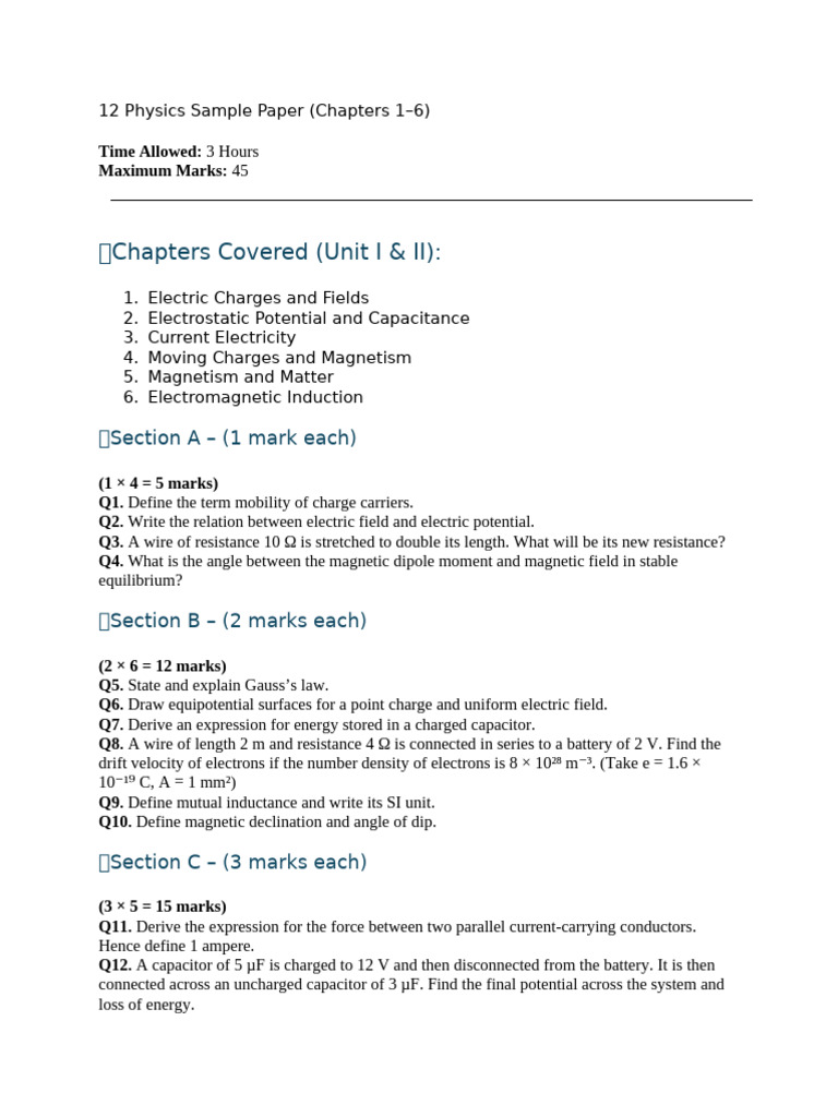 S.P_Ch-1_to_Ch-6[1] | PDF | Magnetic Field | Inductor