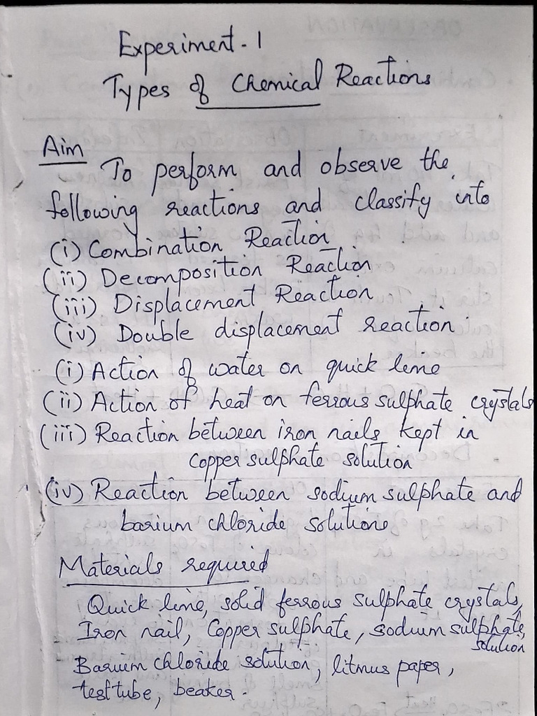 Chemistry Record Experiments 1-4 | PDF