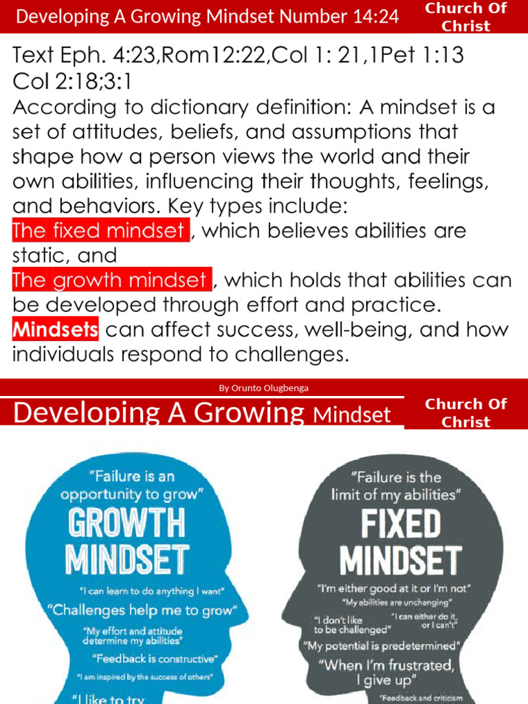 Church of Christ Mindset 2 | PDF | Mindset | Jesus