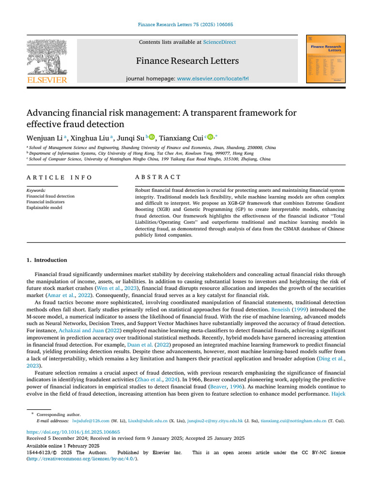 Advancing Financial Risk Management a Transparent Framework For | PDF ...