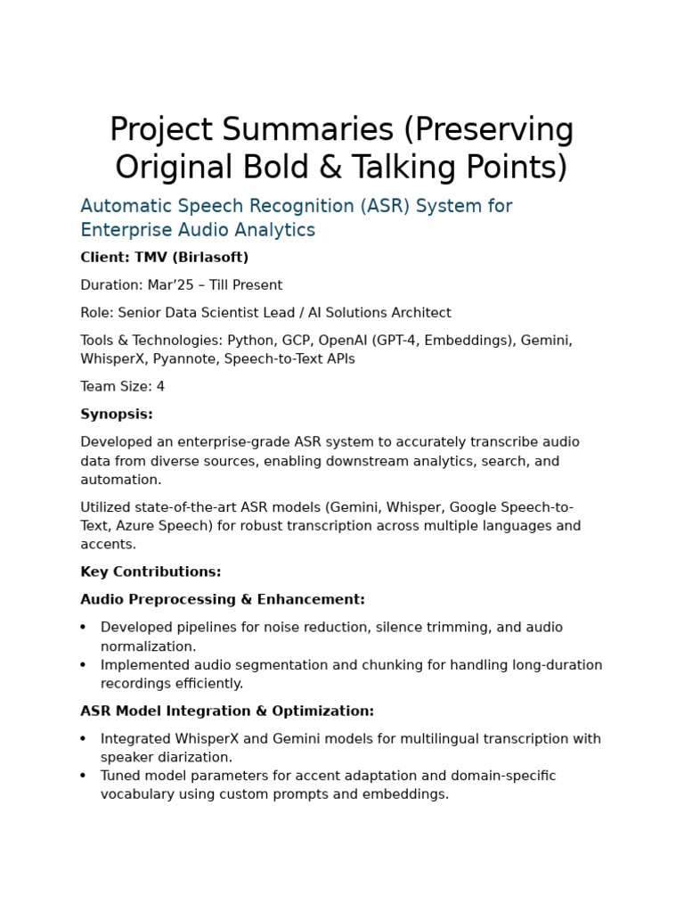 Shortened CV With Bold TalkingPoints | PDF