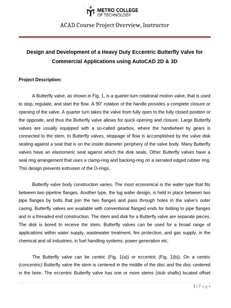 Buterfly Valve Project Description - ACAD, Student Version | PDF ...