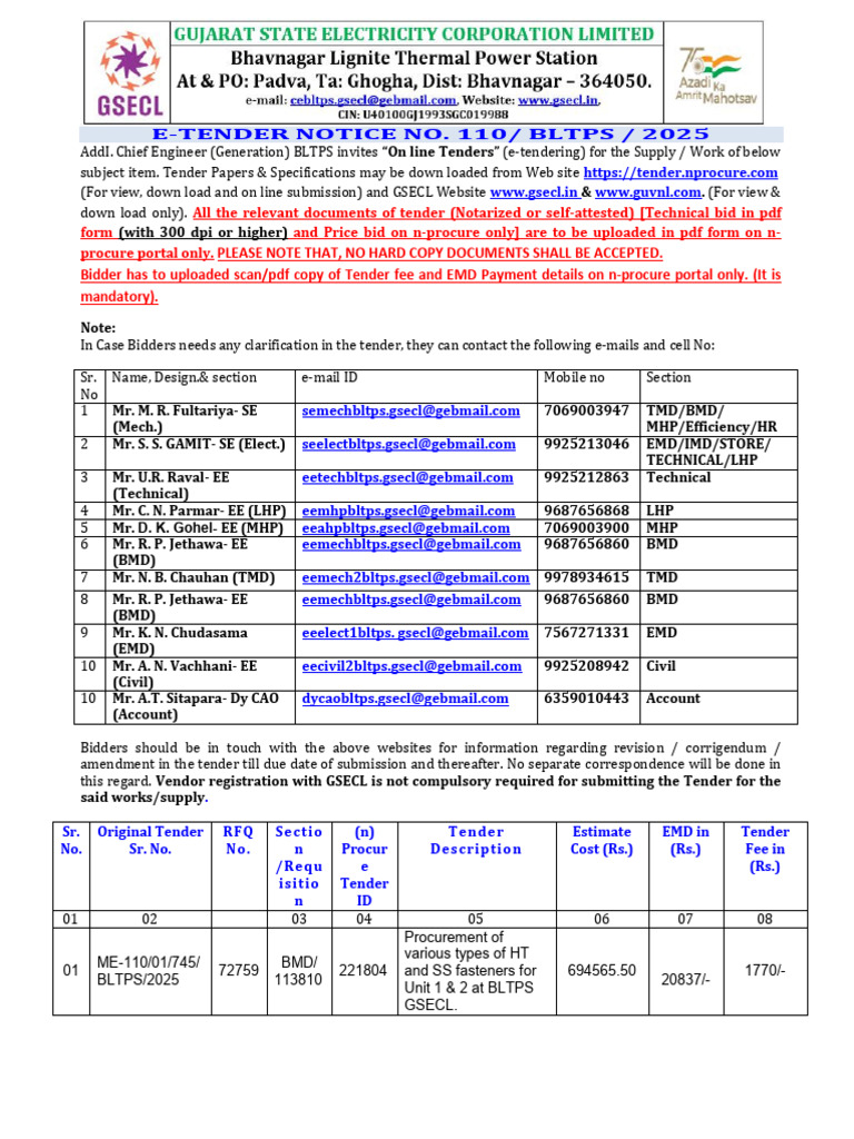 BLTPS E Tender Notice 110 | PDF | Cheque | Banks