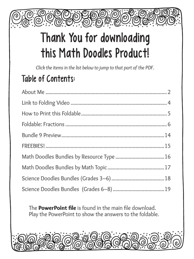 Fractions Foldable by Math Doodles | PDF | Multiplication | Numbers