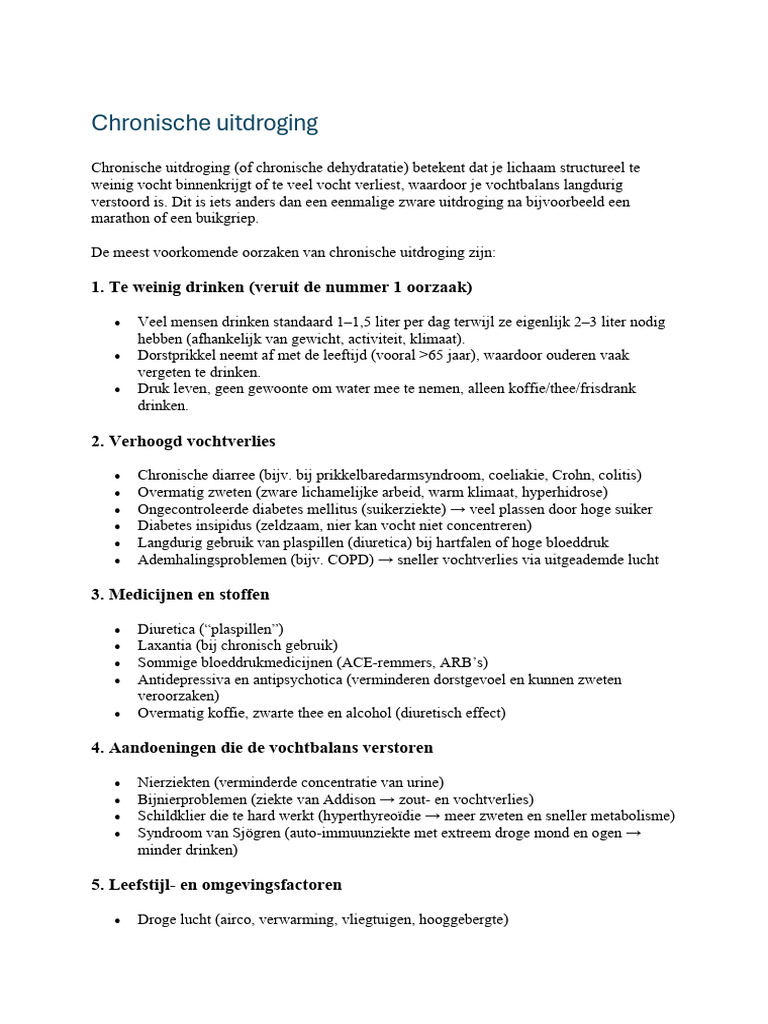 Chronische Uitdroging | PDF