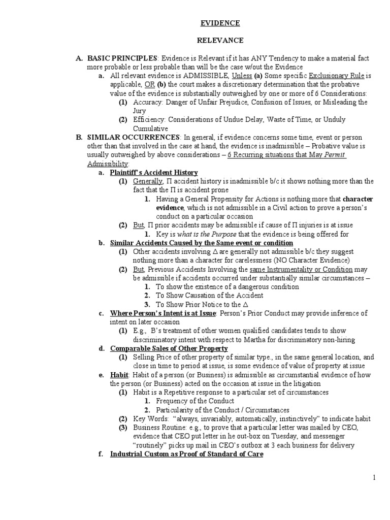 Admissibility of Evidence in Legal Cases | PDF | Witness Impeachment ...
