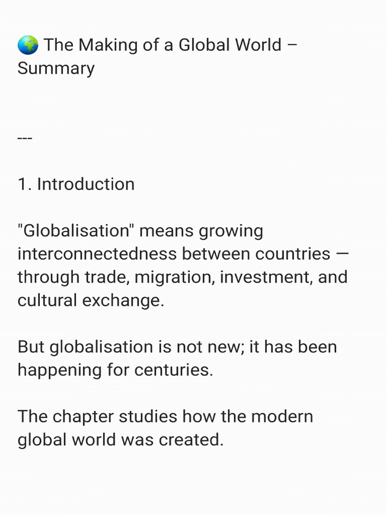 Making of The Global World | PDF