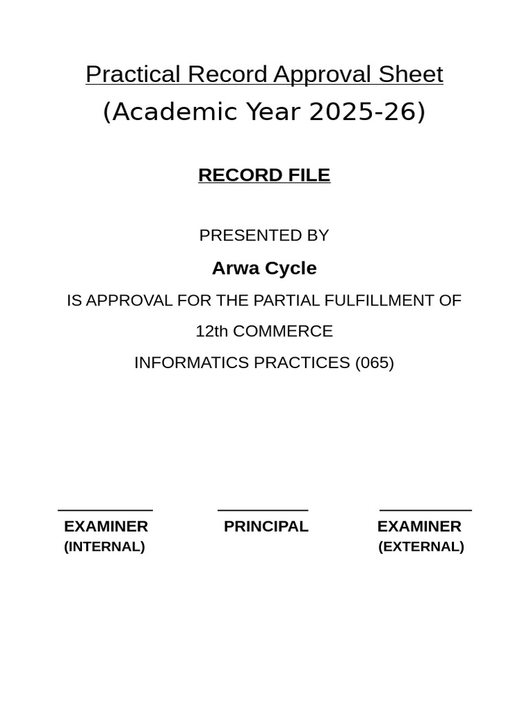 Practical Record Approval Sheet | PDF