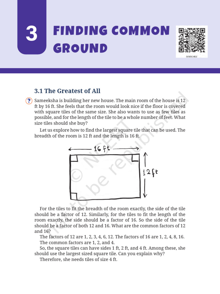 Optimal Tile Size and HCF Calculation | PDF | Algebra | Elementary ...