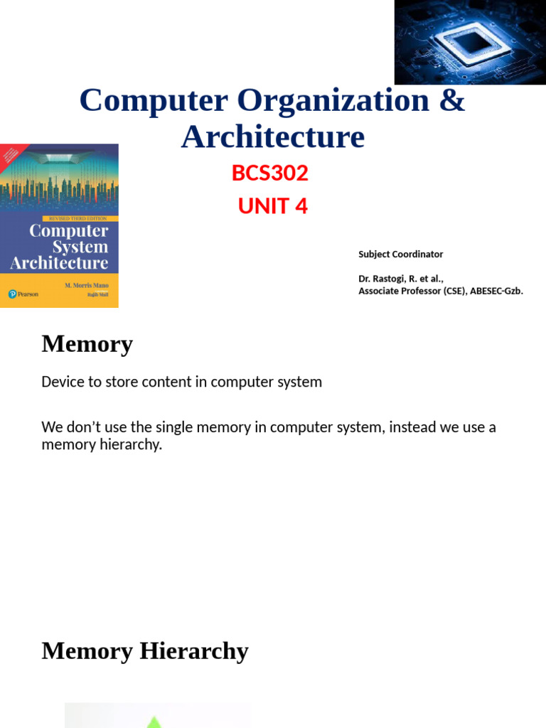 2 Nov. 2025 Unit 4 - Coa | PDF | Random Access Memory | Cpu Cache