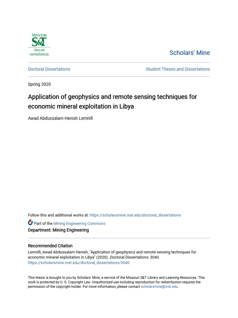 Application of Geophysics and Remote Sensing Techniques for Econo | PDF | Magma | Plate Tectonics