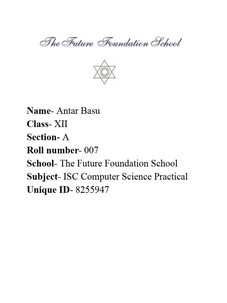 ISC Computer Science Practical Programs | PDF | String (Computer Science) | Constructor (Object ...