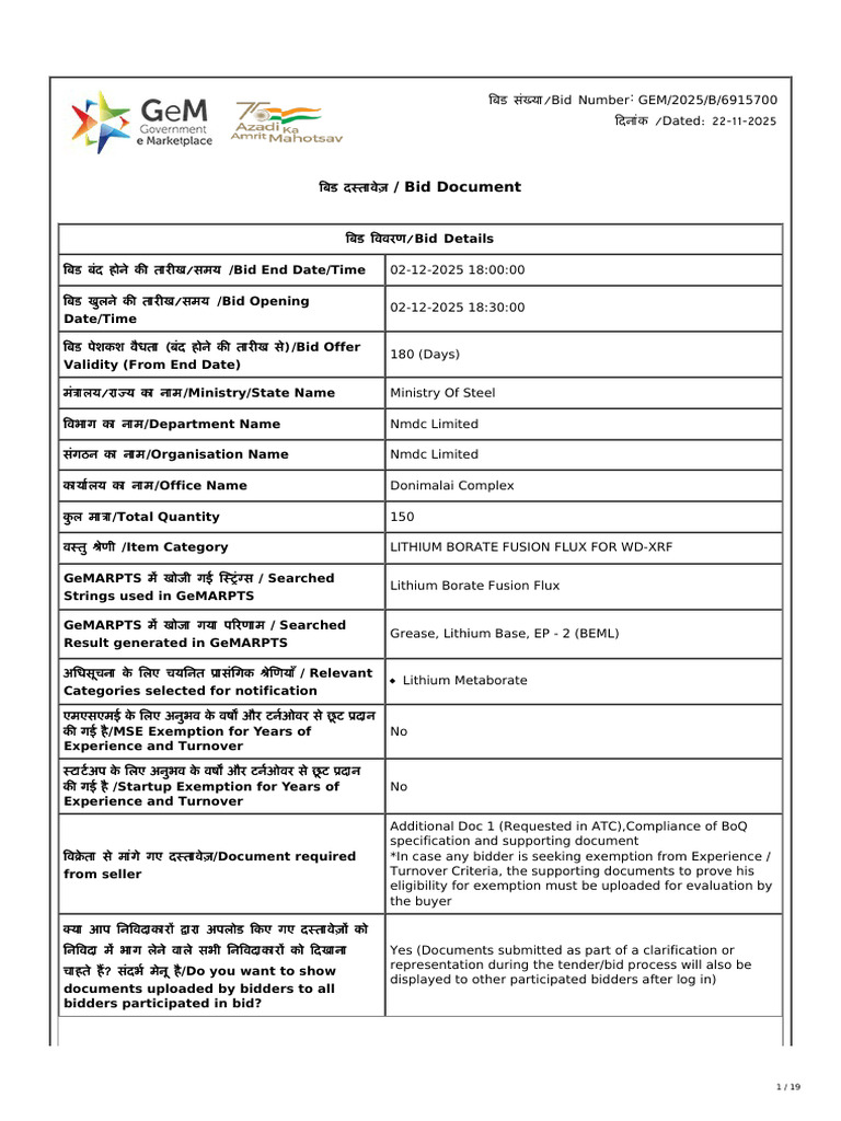 GeM Bidding 8616406 | PDF