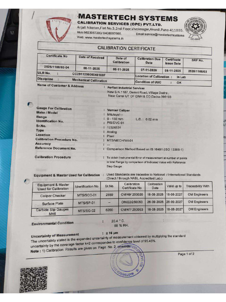Calibration Certificate | PDF