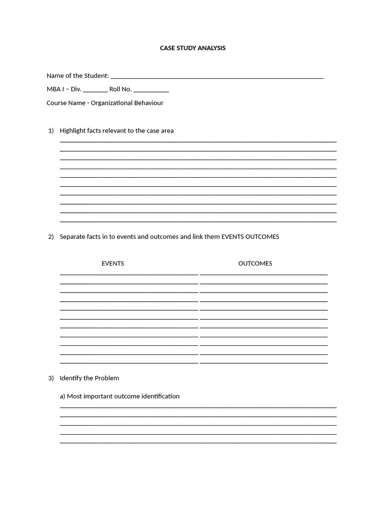 Organizational Behaviour Case Study Analysis | PDF | Psychology ...