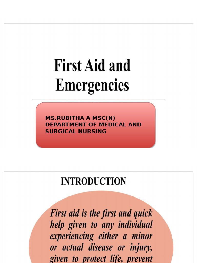 First Aid Management and Respiratory Emergencies | PDF