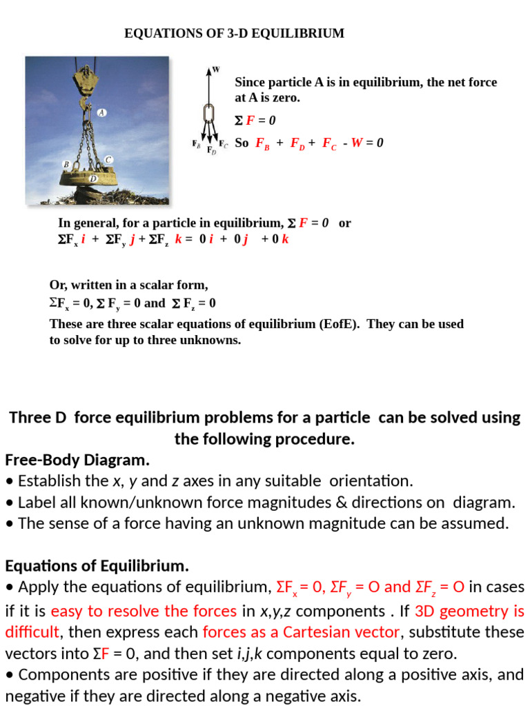 13-15 Mon Thu 13 and 16 Oct 2025 3D Equilibrium of Particle | PDF | Torque | Force
