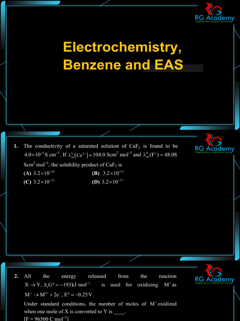 Electrochemistry, Benzene and EAS Slide (Primus) 01 Dec. 2025 | PDF