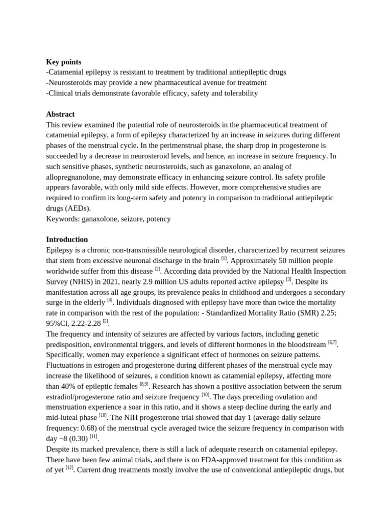 Role of Neurosteroids in Catamenial Epi. | PDF | Menstrual Cycle | Epilepsy
