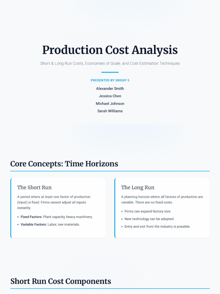 Production Cost Analysis | PDF