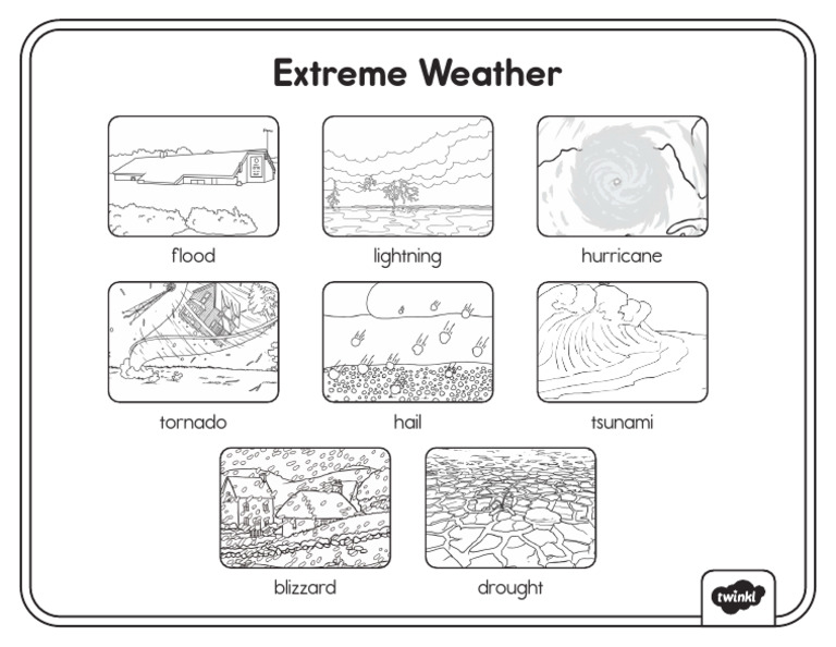 BW Second Grade Extreme Weather Word Mat | PDF