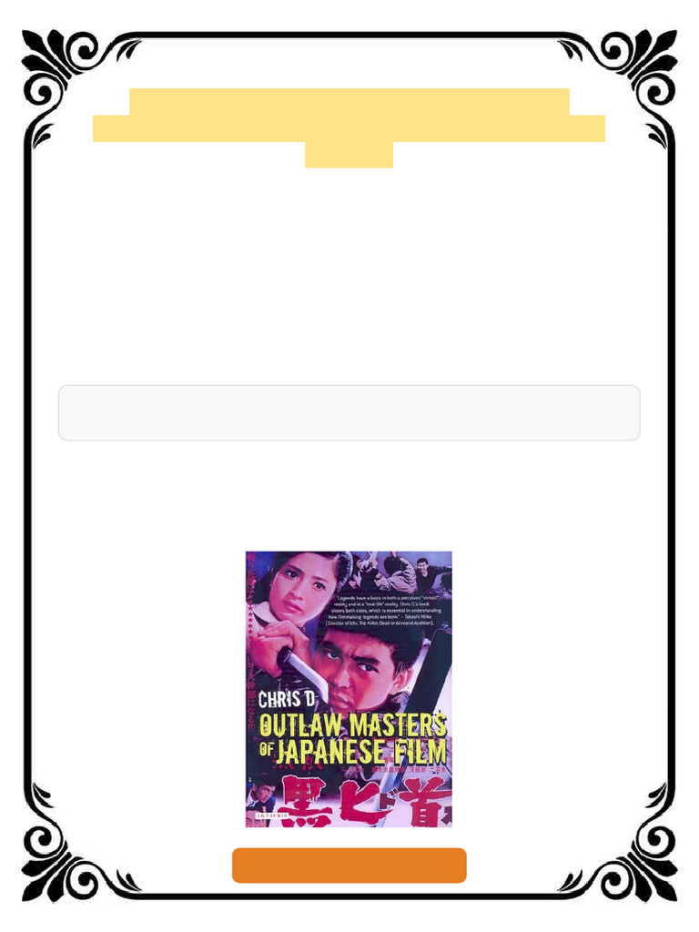 Outlaw Masters of Japanese Film Chris Desjardins Ebook Digital Premium ...