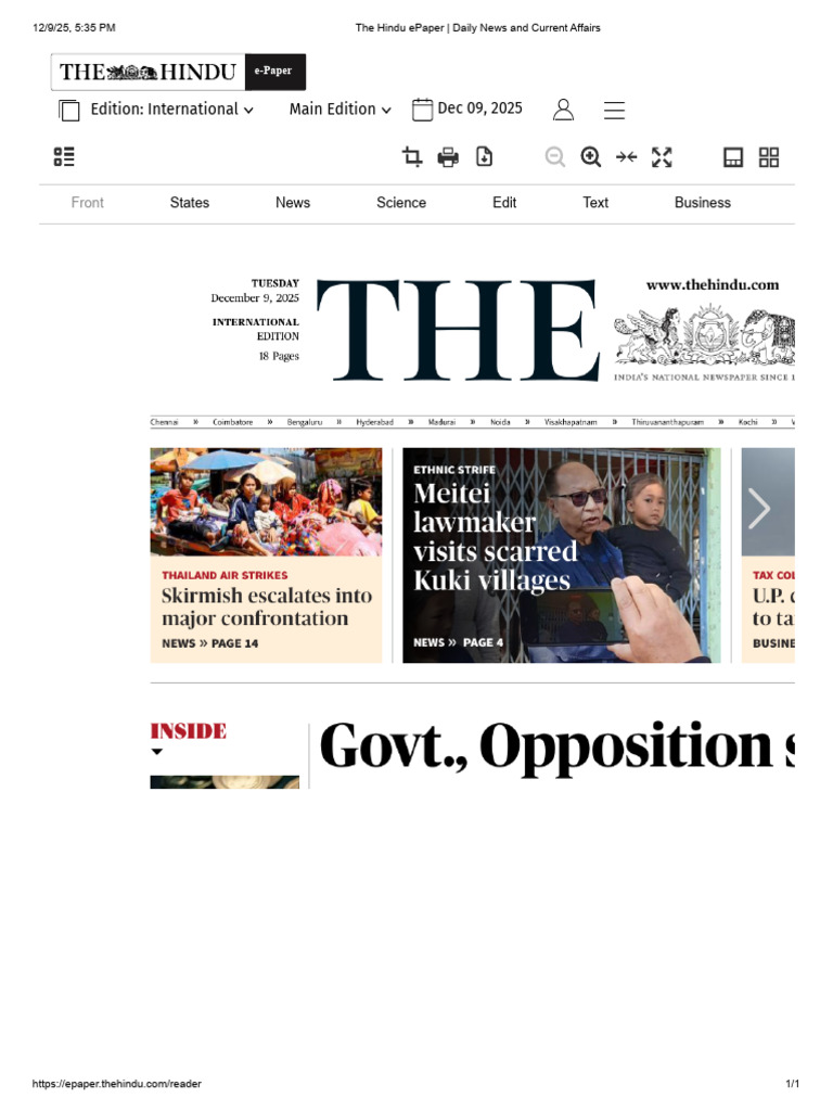 The Hindu EPaper _ Daily News and Current Affairs | PDF