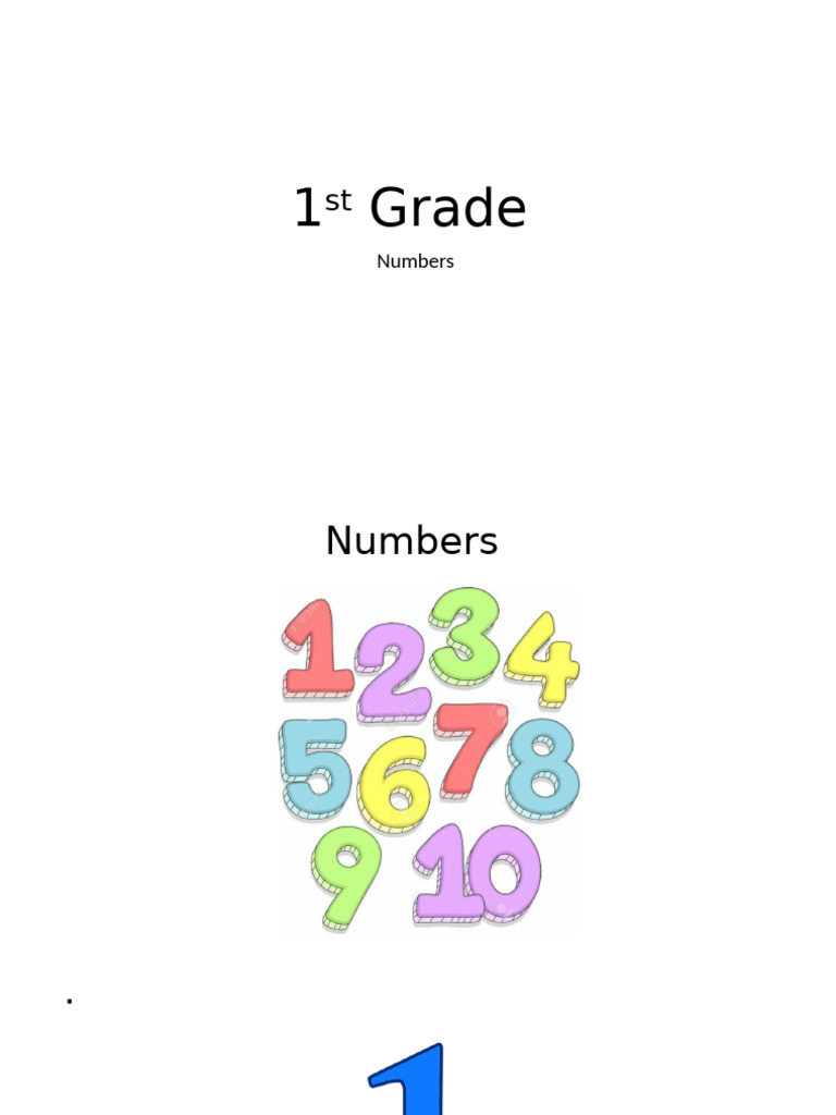 1st Grade Numbers Learning Activities | PDF