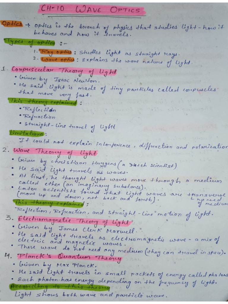 Chapter 10 Wave Optics | PDF