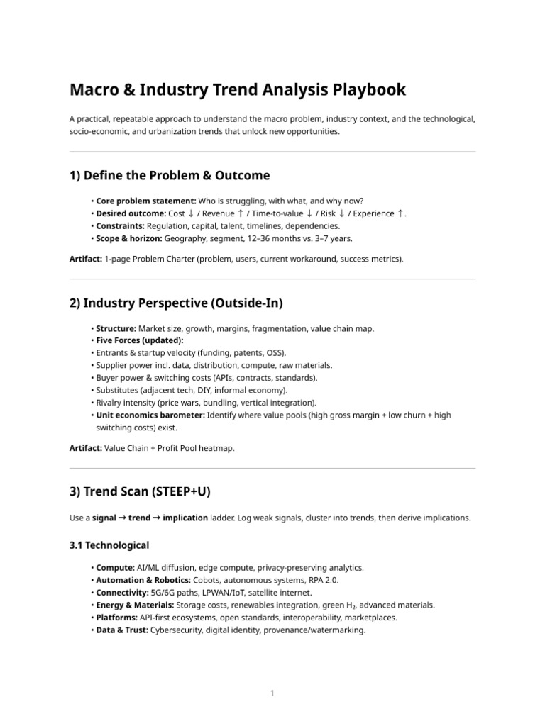 Macro & Industry Trend Analysis Playbook | PDF | Economies