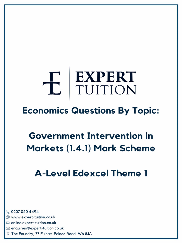 A-Level Economics: Government Intervention Guide | PDF | Electronic ...