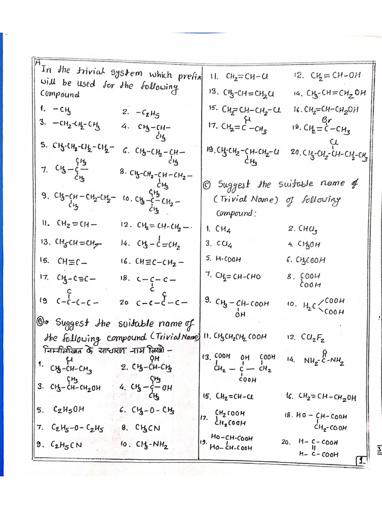 11th Chemistry Practice Sheet | PDF