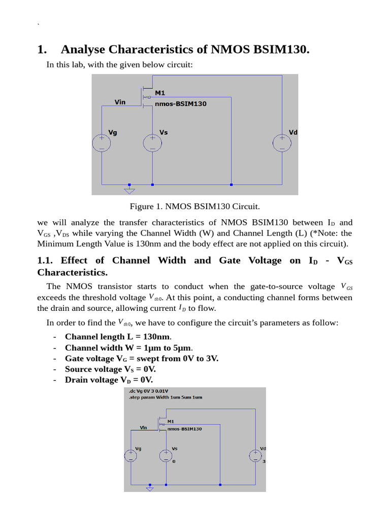 Laboratory - Design of Analog Integrated Circuit - Basic Theory | PDF ...