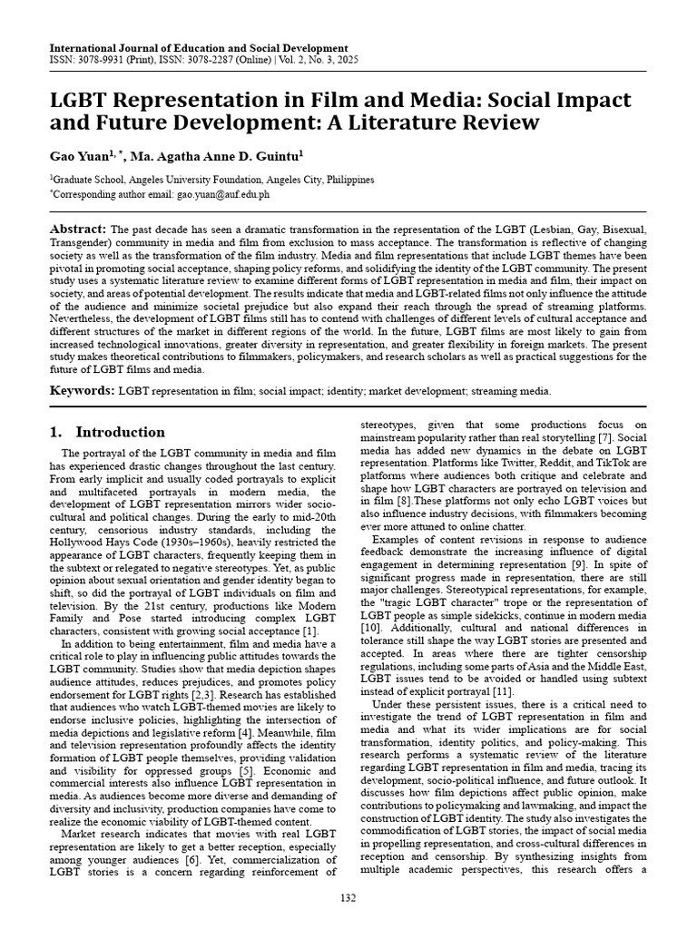 LGBT Representation in Film: Impact & Future | PDF | Gender | Gender ...