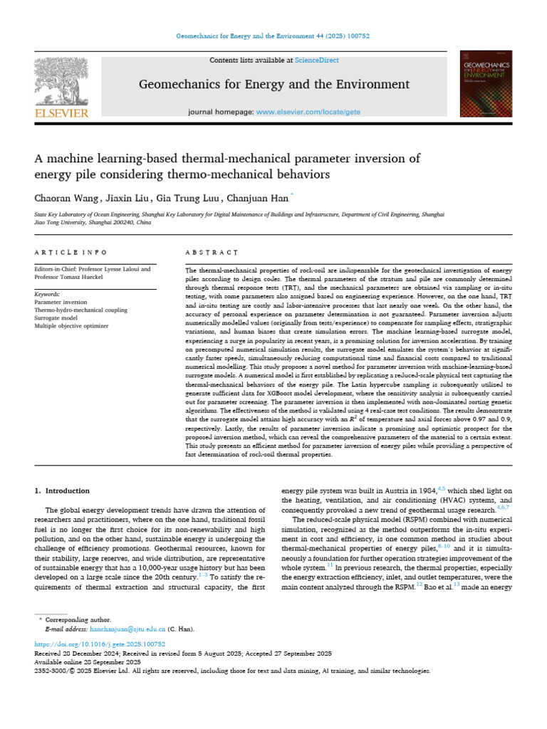 A Machine Learning Based Thermal Mechanical Paramete 2025 Geomechanics ...