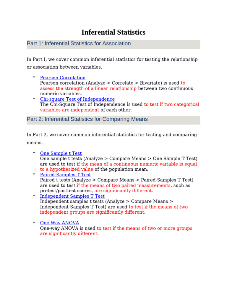 Inferential Stat | PDF | Student's T Test | Statistics