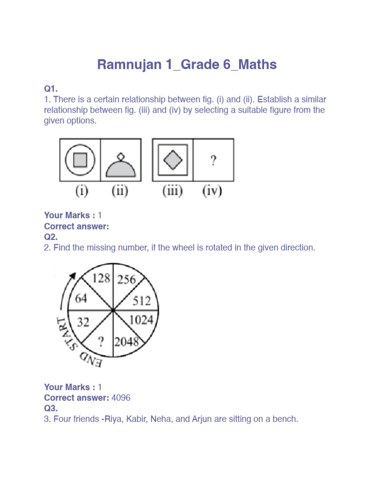 Grade 6 Maths Problem Set | PDF | Euclidean Geometry | Elementary Geometry