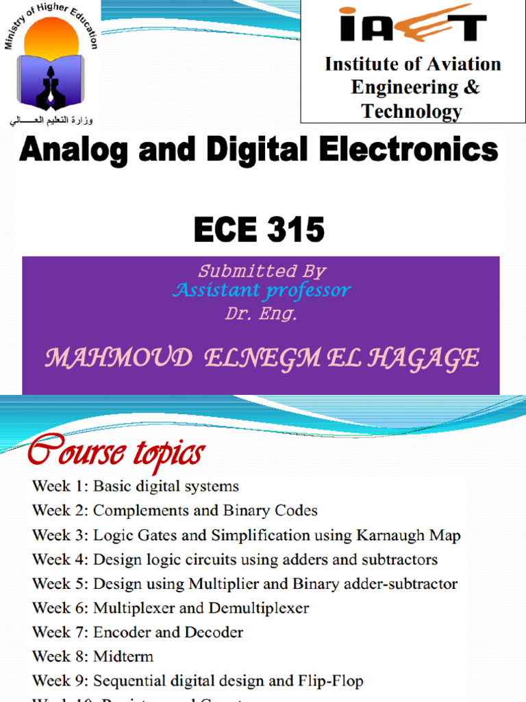 Analoge and Digital Electronics (Lecture 10-11) | PDF