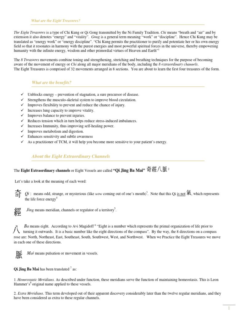 Understanding the Eight Treasures Qi Gong | PDF | Qi | Qigong