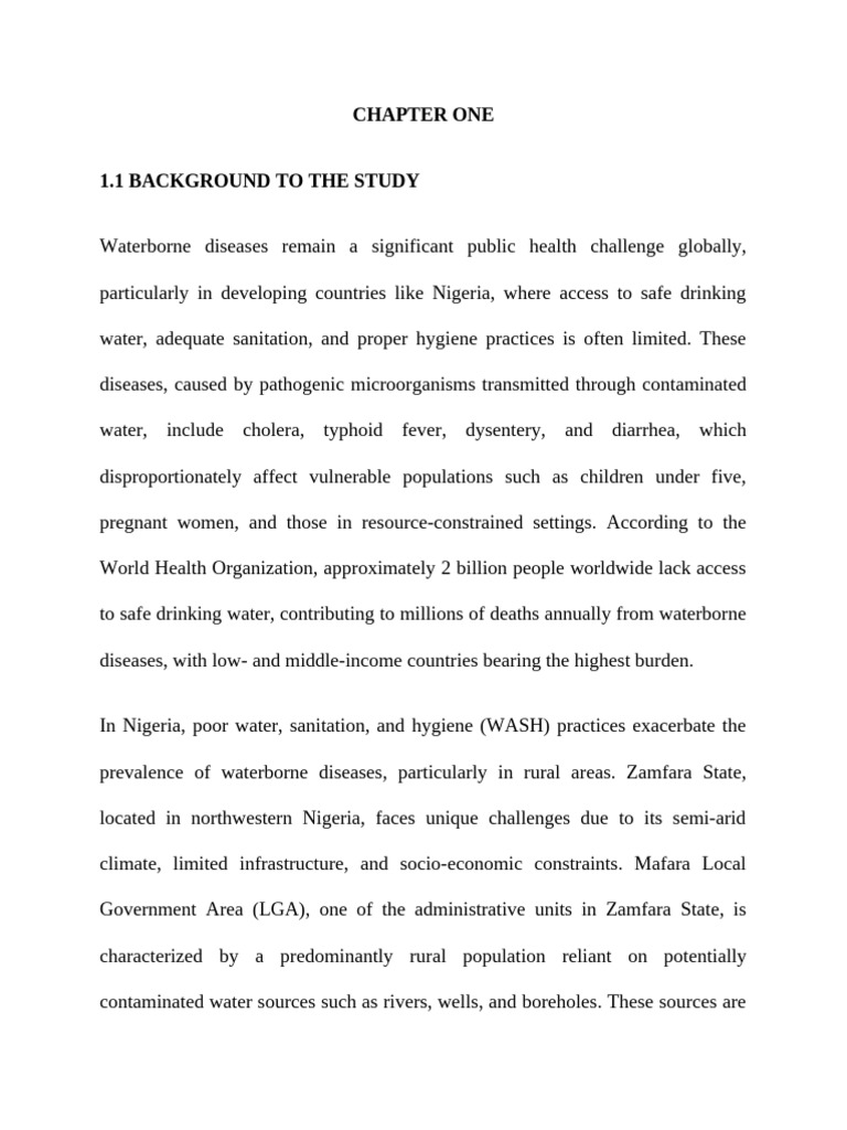 Hygienic Practices and Waterborne Diseases in Mafara | PDF | Wash ...
