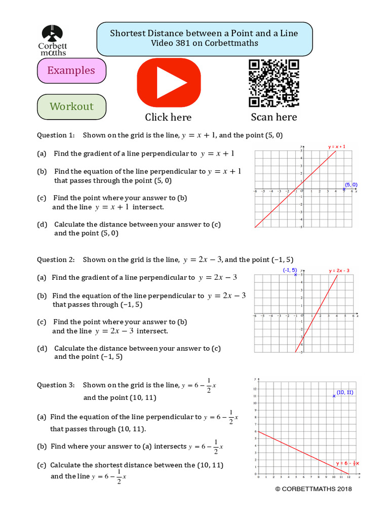 Shortest Distance Between Point and Line | PDF | Euclidean Geometry ...