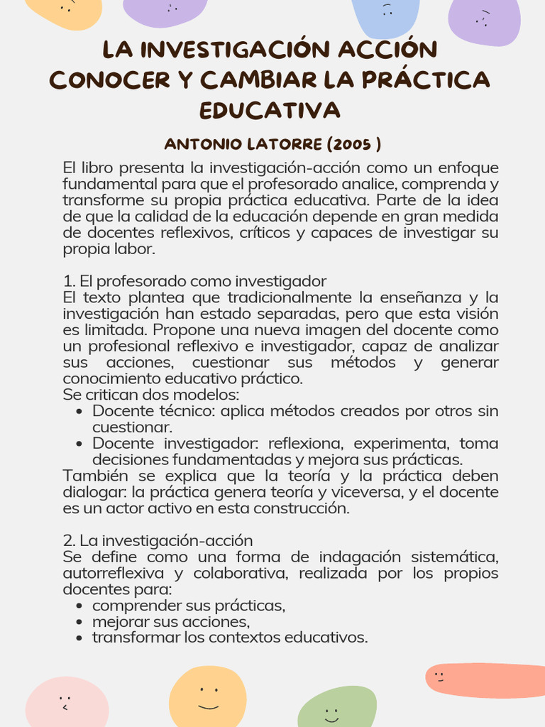 La Investigación Acción Conocer y Cambiar La Práctica Educativa-Brayan ...