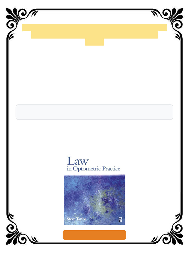 Law in Optometric Practice 1st Edition Steve Taylor (Auth.) ebook ...