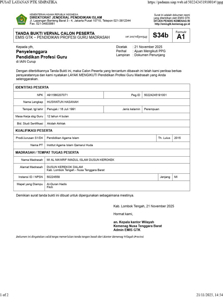 Formulir A1 | PDF