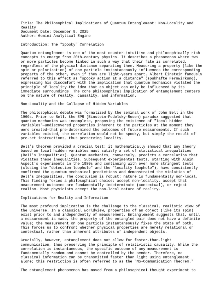 Title The Philosophical Implication | PDF | Quantum Entanglement ...