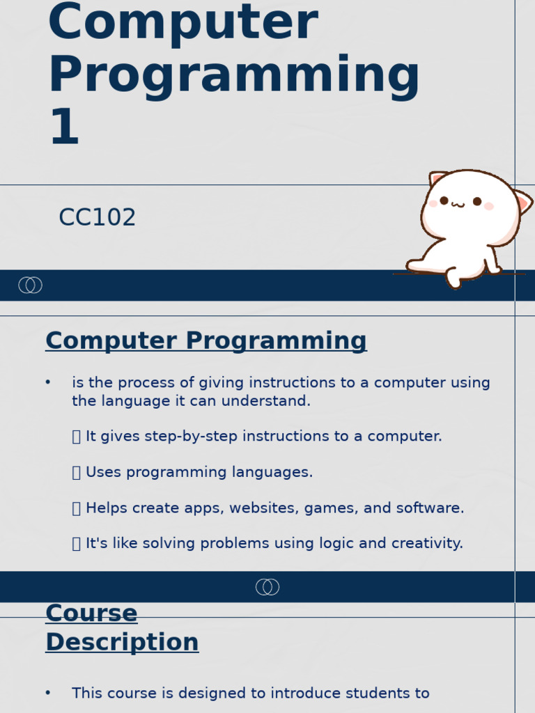 CC102 Introduction | PDF | Computer Programming | C++