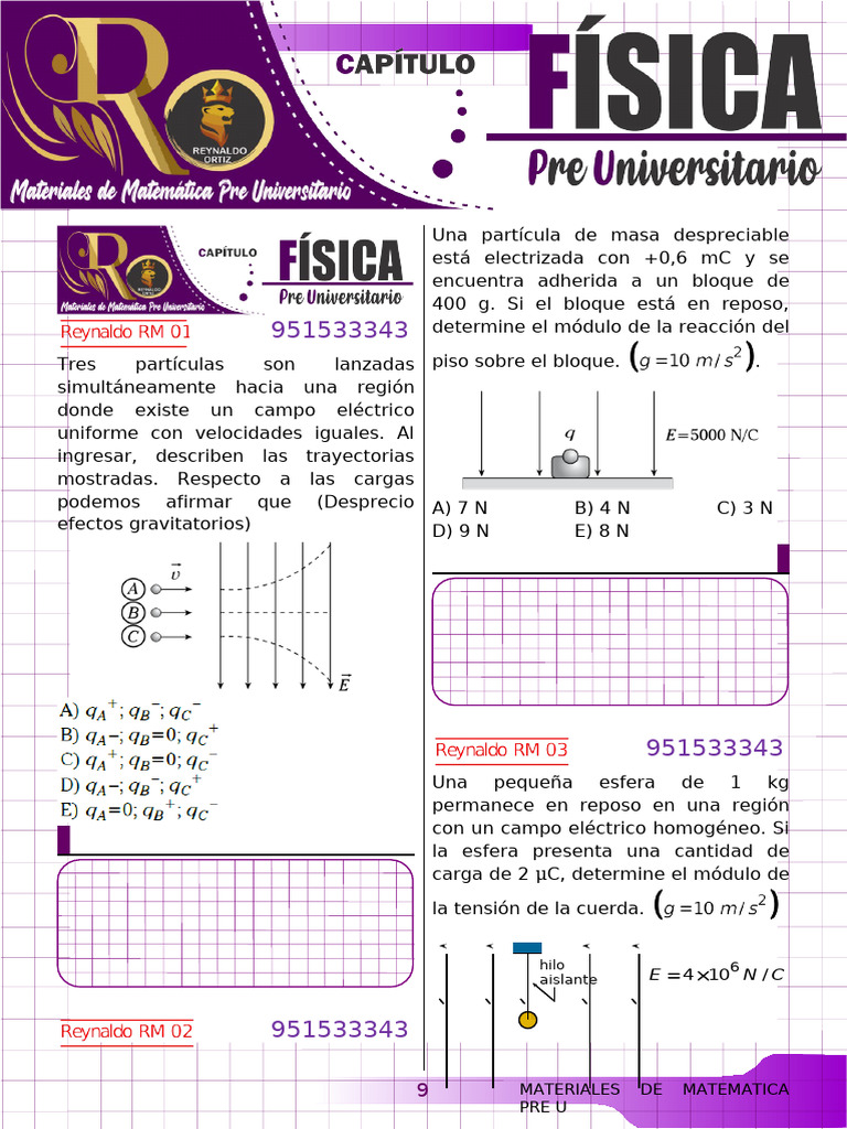 23. Electrostática III OK | PDF | Campo eléctrico | Cantidad