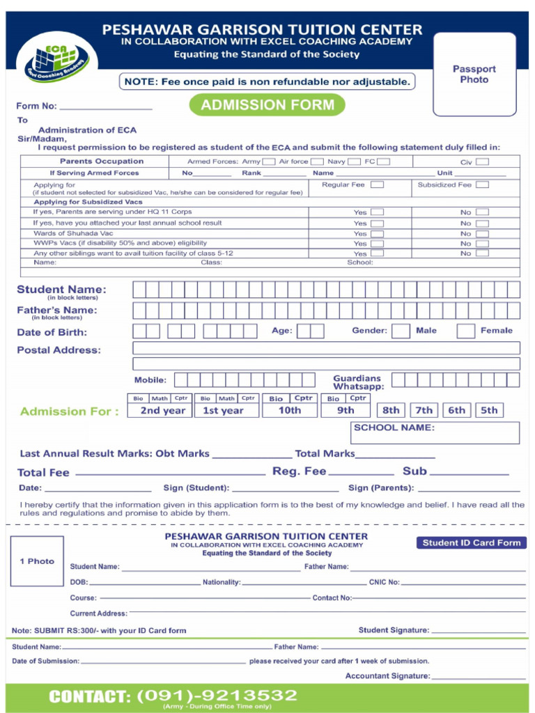 Application Form For Tuition Center 7 Dec 2025 | PDF